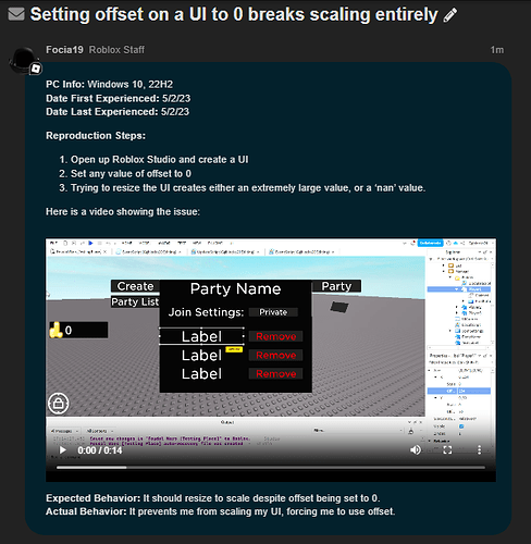 Lower Quality Graphics Other Bugs Developer Forum Roblox