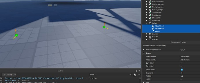 Beam is not showing up - Creations Feedback - Developer Forum | Roblox