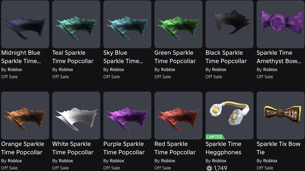 Naming inconsistency with "Sparkle Tix Bow Tie" - Catalog Asset Bugs ...