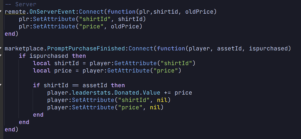 How to fix the t shirt purchase exploit for donation games - Scripting Support - Developer Forum ...
