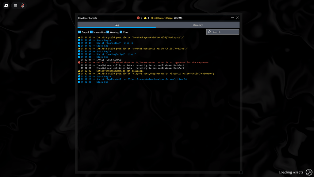 CoreGui WaitForChild(s) preventing game.IsLoaded from firing ...