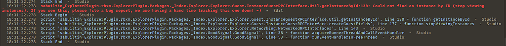 Scrolling through the new explorer occasionally outputs an error inside ...