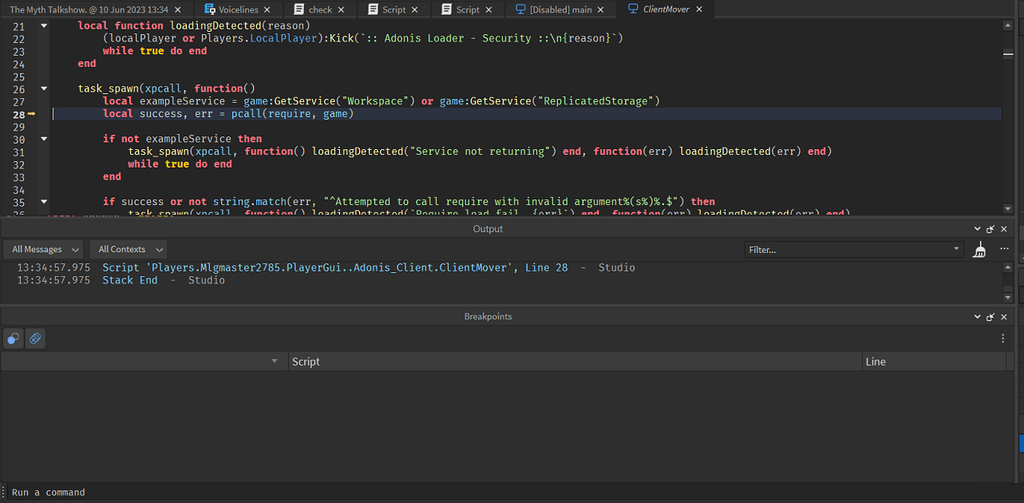 Loop breakpoint errors - Game Design Support - Developer Forum | Roblox