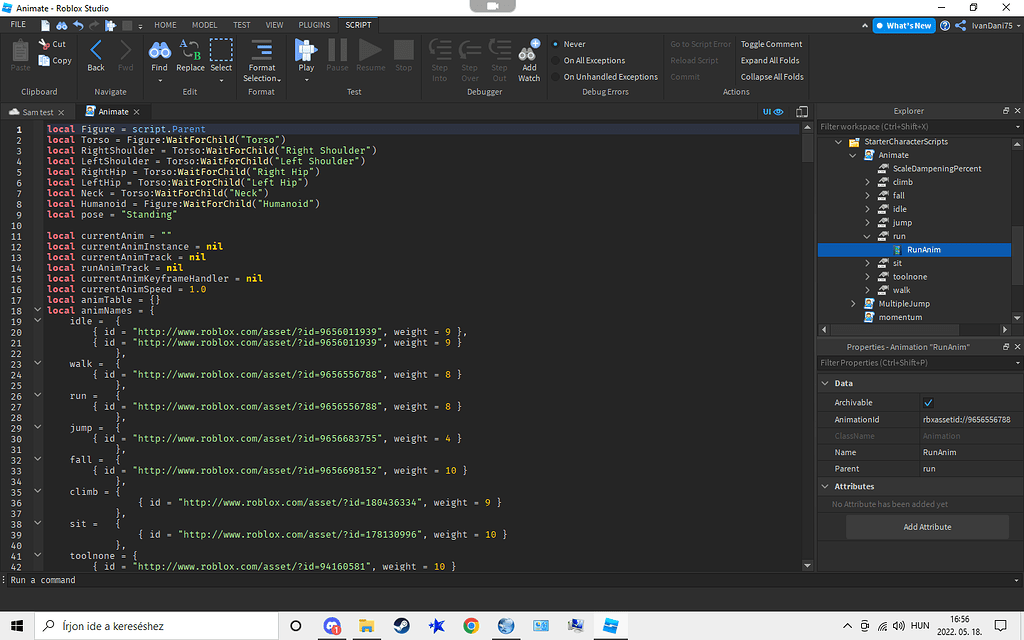 Custom walk animation doesn't speed up with walkspeed after a recent ...