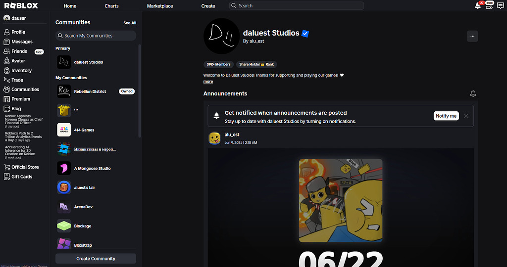 Verified badge not displayed in new Communities UI - Roblox Application and Website Bugs ...