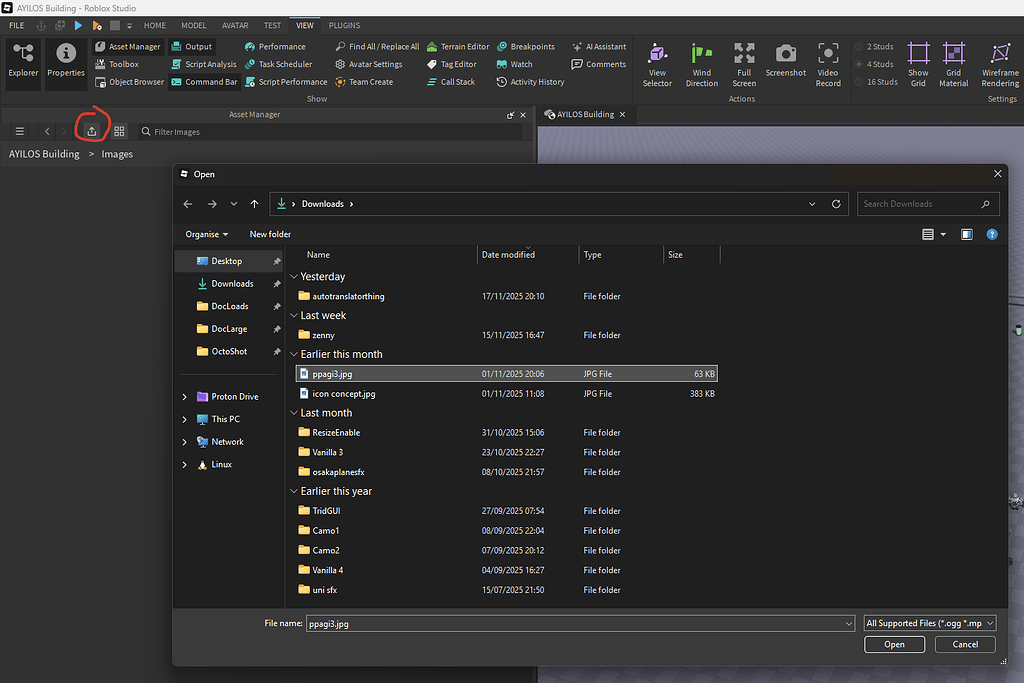 After uploading an image using the Asset Manager, a corresponding decal is not created - Studio ...