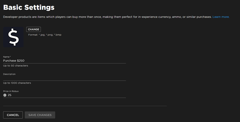 Dev product "not for sale"? - Scripting Support - Developer Forum | Roblox