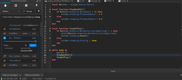Monster Sound DOESNT PLAY! - Scripting Support - Developer Forum | Roblox
