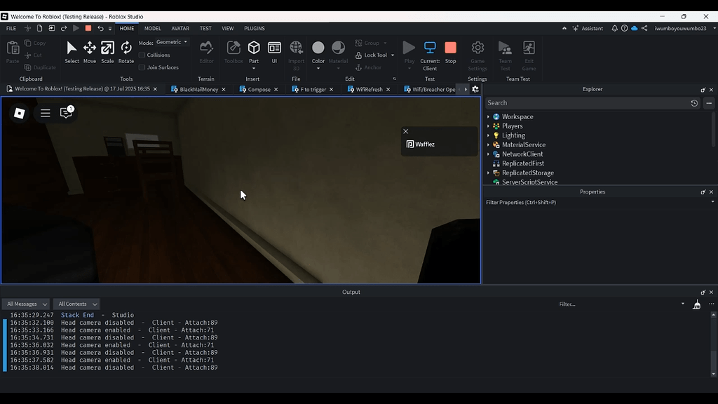 Camera bugs out when it's attached to the player's head - Scripting Support - Developer Forum ...