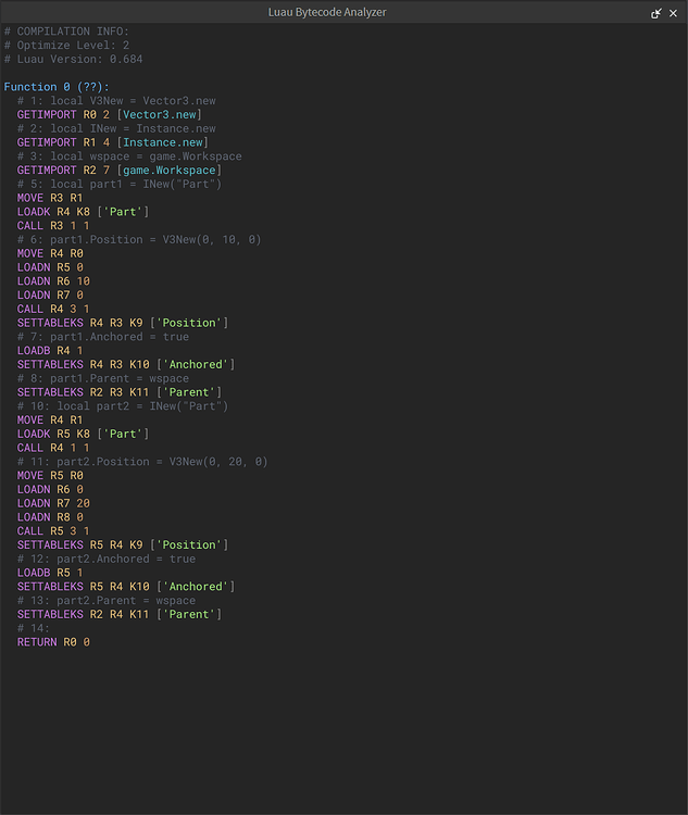 LBA (Luau Bytecode Analyzer) Plugin - Community Resources - Developer Forum | Roblox