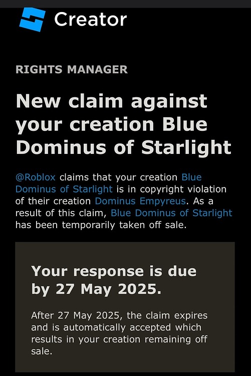 Roblox sending false DMCA takedowns - Catalog Asset Bugs - Developer ...