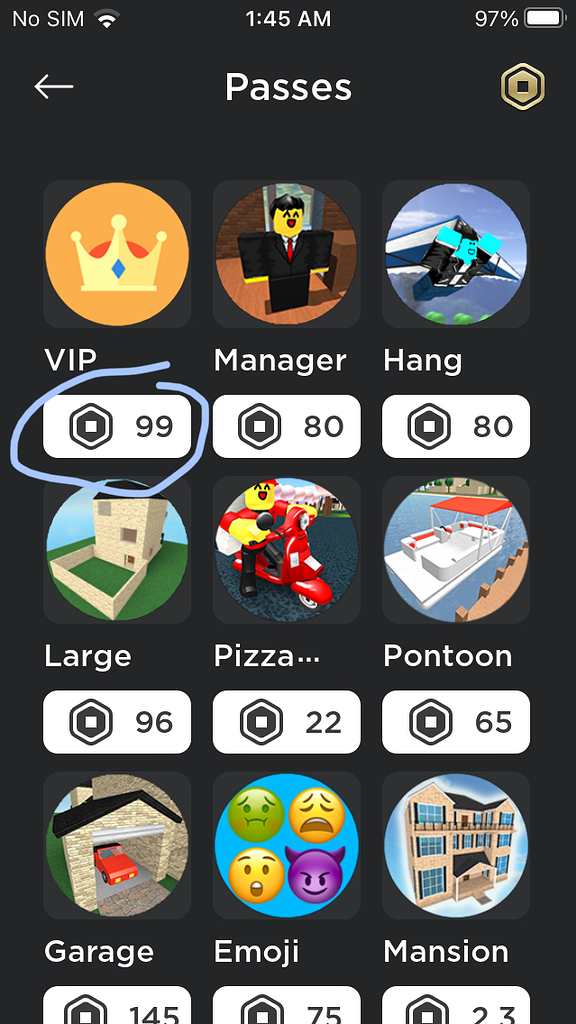 Gamepass price cutoff - mobile bug - Mobile Bugs - Developer Forum | Roblox