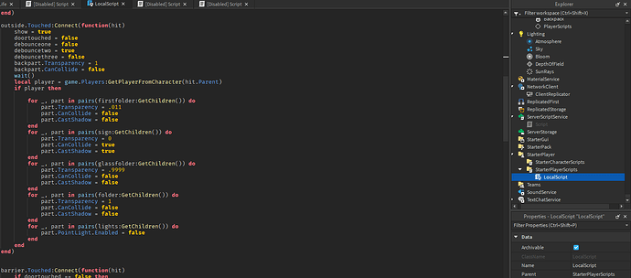Local script changing part properties for whole server, not just client - Scripting Support ...
