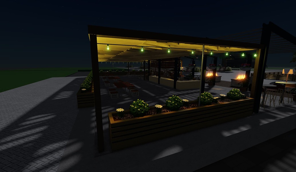I've built this outdoor cafe back in 2021-2022 that I left unfinished ...