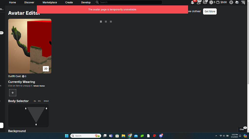 Unable to access avatar page - Platform Usage Support - Developer Forum | Roblox
