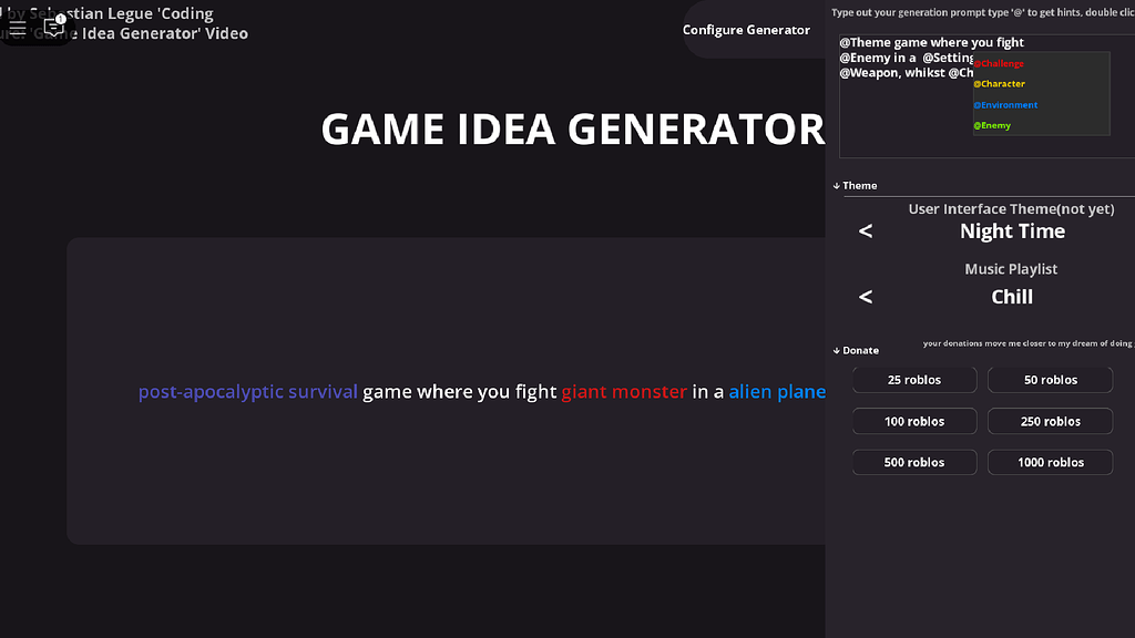 Game Idea Generator (Improving my worst UI skills) - Creations Feedback - Developer Forum | Roblox