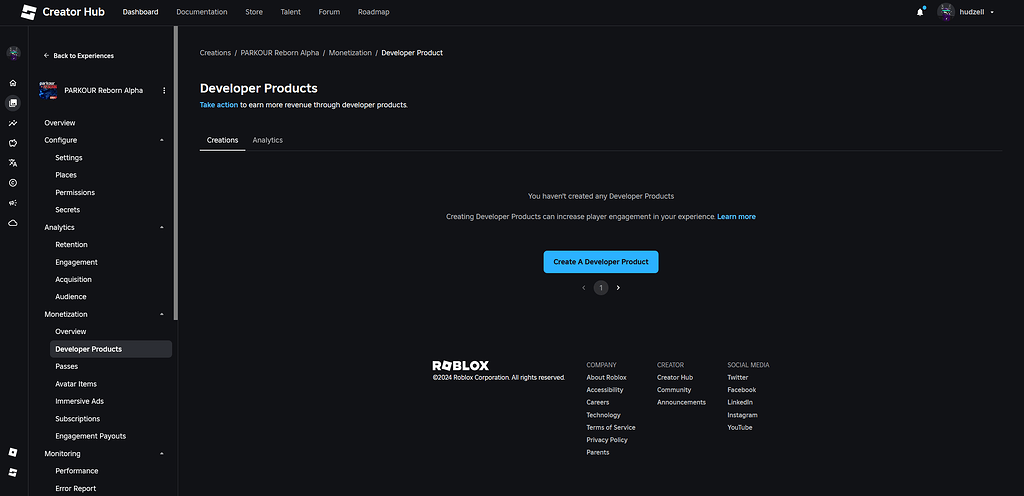 My experience's developer product page is broken, it does not display ... My experience's developer product page is broken, it does not display ...