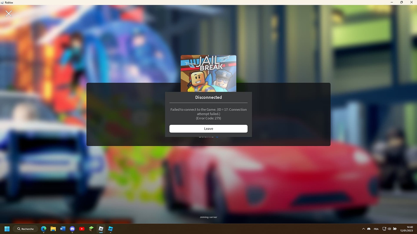 Failed to connect to game error code ID = 17 Error code 279 - Engine ...
