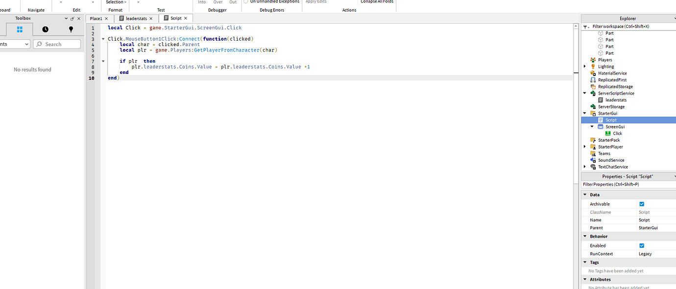 Why is button not working - Scripting Support - Developer Forum | Roblox