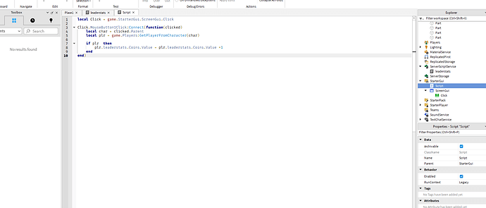 Why is button not working - Scripting Support - Developer Forum | Roblox
