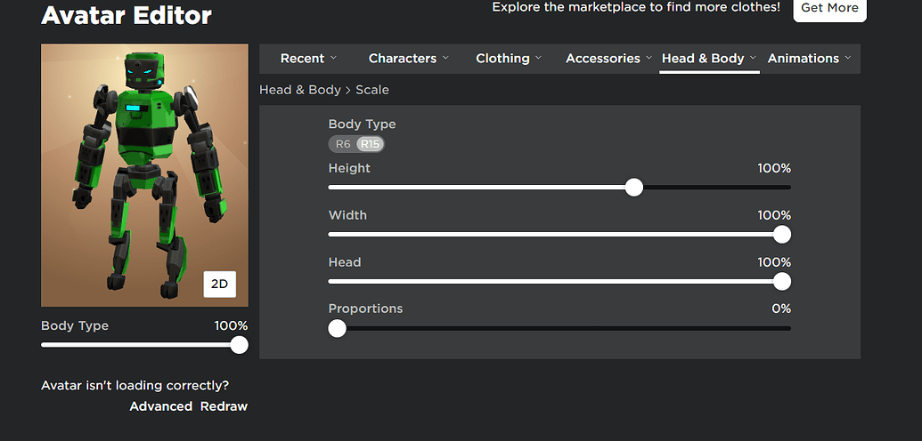 When i upload a body it gets rescaled looks like it gets stretched up ...