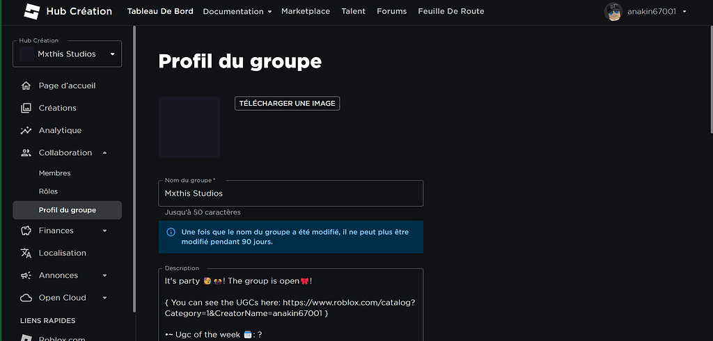 Creator dashboard - edit group - Platform Usage Support - Developer Forum | Roblox