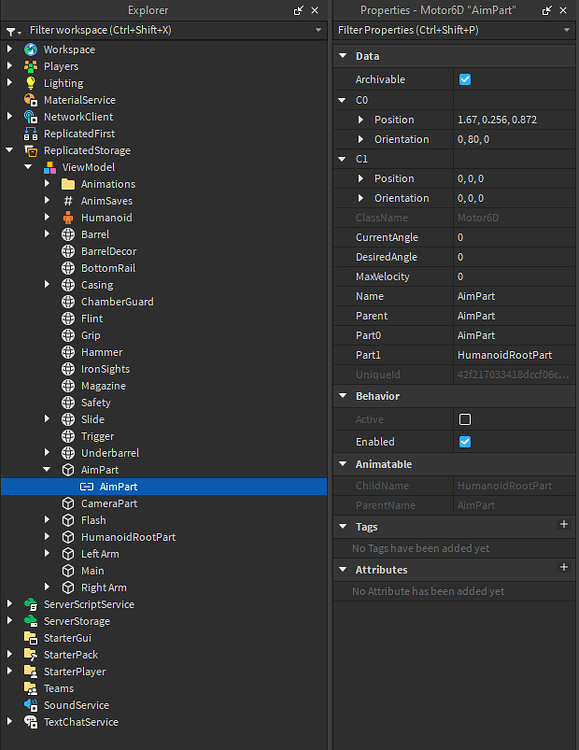 Trouble with ViewModel Aim Down Sights function - Scripting Support - Developer Forum | Roblox