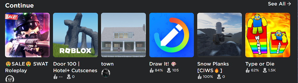 I am getting random games on my continue - Platform Usage Support - Developer Forum | Roblox
