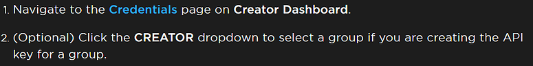 Can't create API key for group? - Platform Usage Support - Developer Forum | Roblox