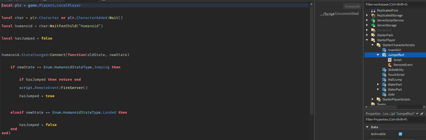 Jump effect script wont work - Scripting Support - Developer Forum | Roblox