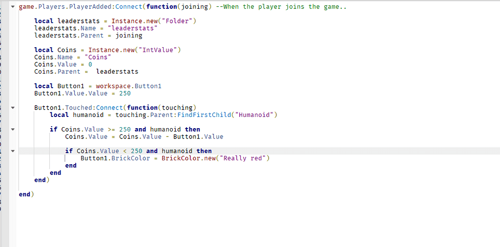 When touching part, and not having enough coins, not changing colour - Scripting Support ...