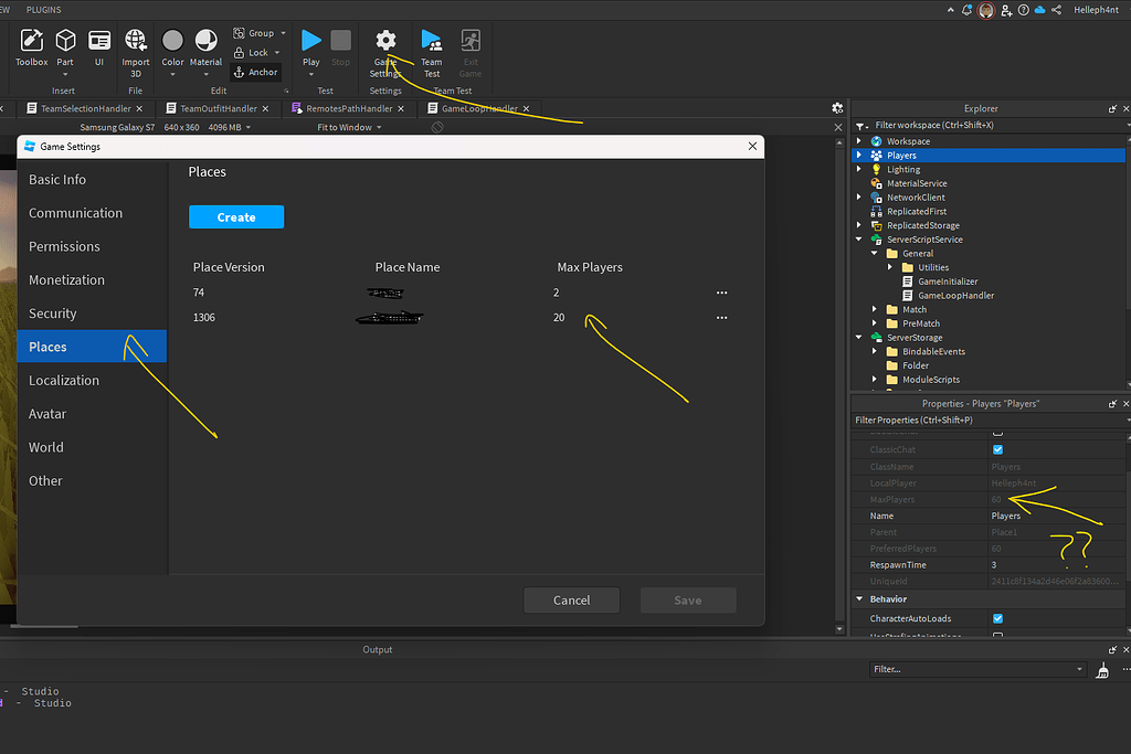 .MaxPlayers not changing despite visibly changed on Place's setting ...