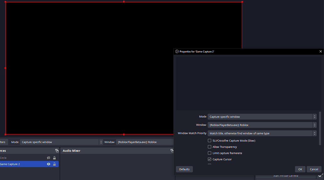 RobloxPlayerBeta.exe not working with a game capture in OBS - Platform Usage Support - Developer ...