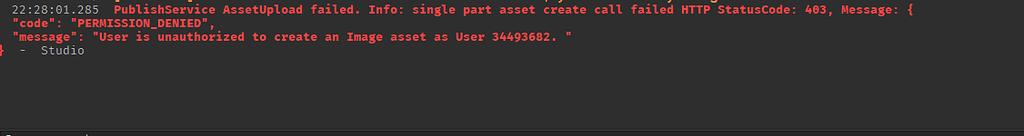 Uploading Asset Image is not authorized - Platform Usage Support - Developer Forum | Roblox