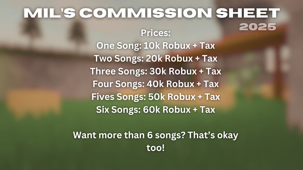 Mil's Music Commissions 2025 [FOR HIRE / OPEN] - Portfolios - Developer ...