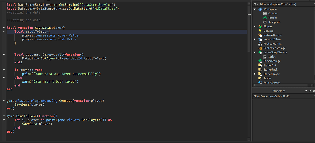 Data Not Saving my Data - Platform Usage Support - Developer Forum | Roblox