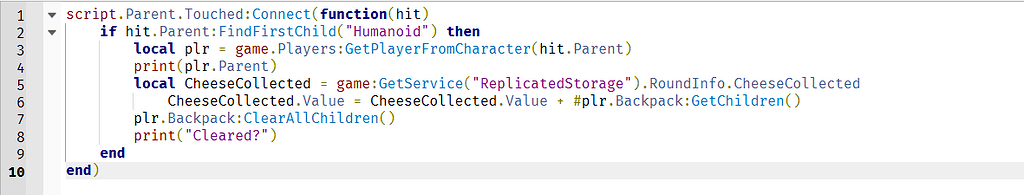 Line of code won't work - Scripting Support - Developer Forum | Roblox