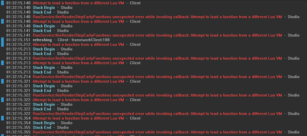 "Attempt to load a function from a different lua VM" - Scripting Support - Developer Forum | Roblox