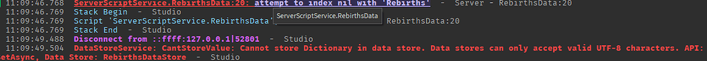 Attempt to index nil with 'Rebirths' - Scripting Support - Developer Forum | Roblox