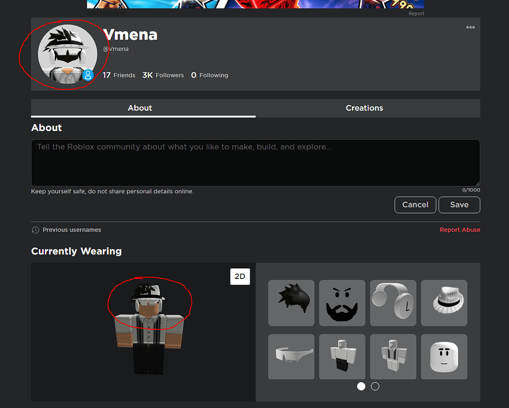 Headless Horseman dynamic head shows opaque on profile and avatar ...