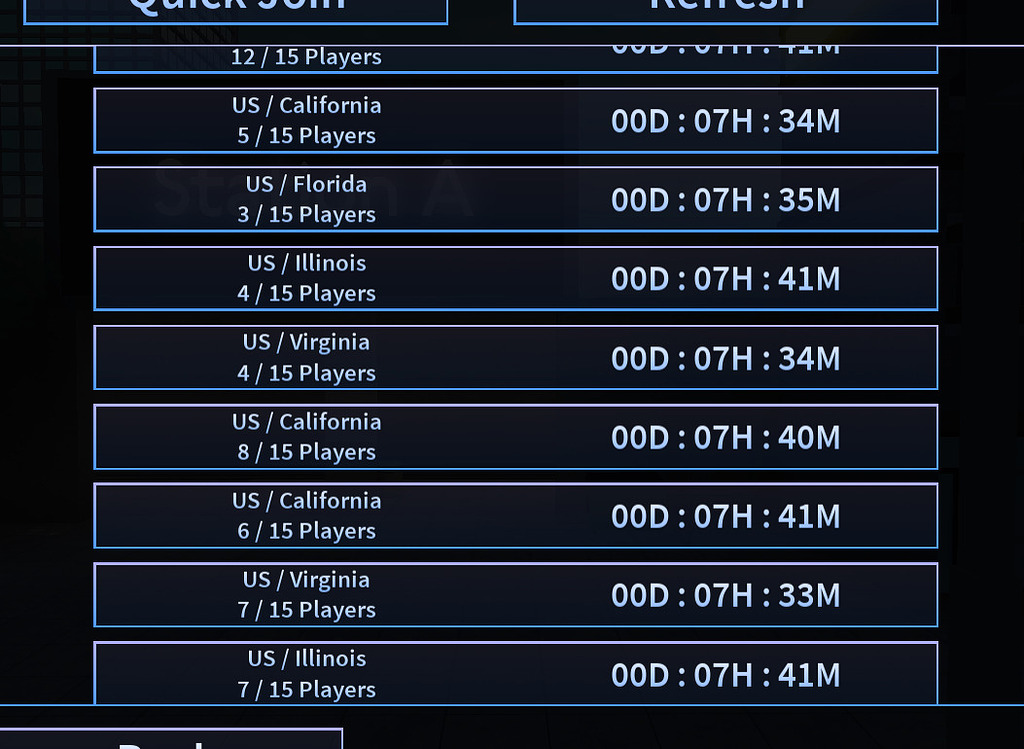Creating an ingame list of available servers to join along with their server region - Scripting ...