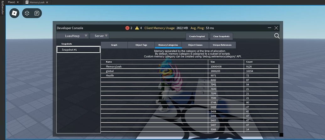 Intermediate Scripter How To Detect And Solve Memory Leaks Scripting Support Developer Forum
