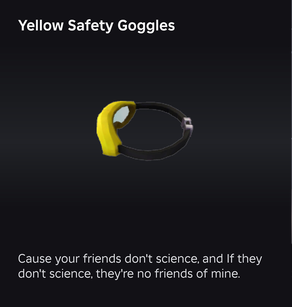 Yellow Safety Goggles includes a grammatical error in its description ...