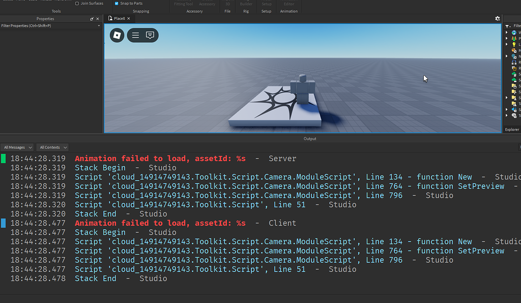 I keep Getting this error even on a empty baseplate - Scripting Support - Developer Forum | Roblox