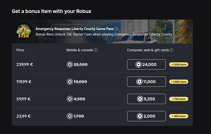 New roblox "Bonus Item" page includes offsale gamepasses - Purchasing Bugs - Developer Forum ...