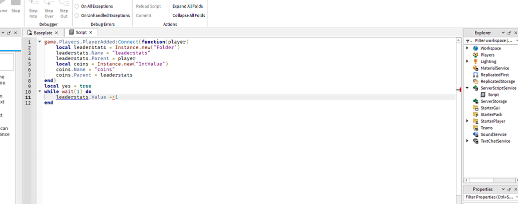 Im trying to +1 to leaderstats every second. Why isnt it working? - Scripting Support ...