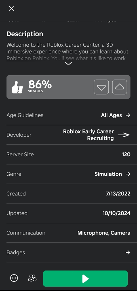 Icon stretches when game creator line wraps - Roblox Application and ...