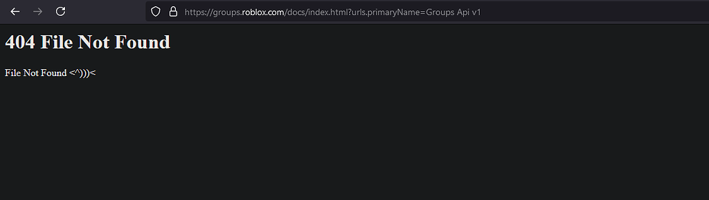 Roblox Web API Docs are returning 404 - Platform Usage Support - Developer Forum | Roblox