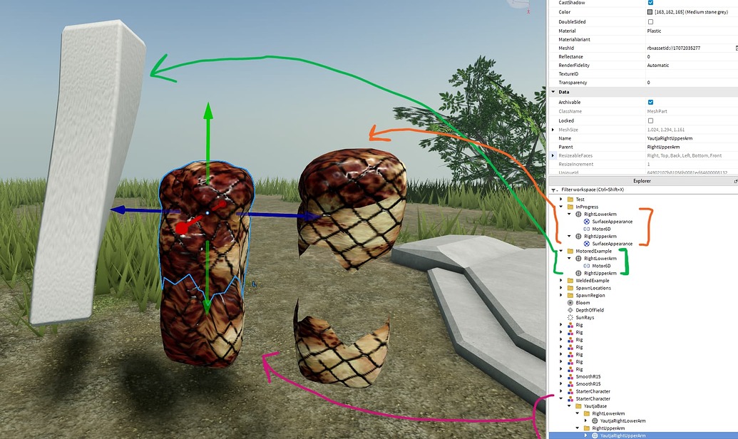 How do I connect these skinned meshparts? - Art Design Support - Developer Forum | Roblox