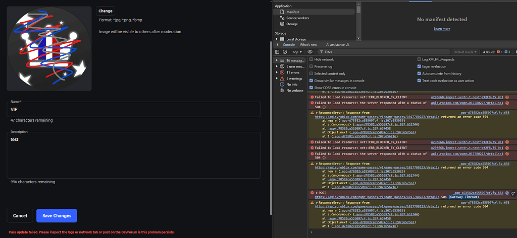Pass update failed - Platform Usage Support - Developer Forum | Roblox